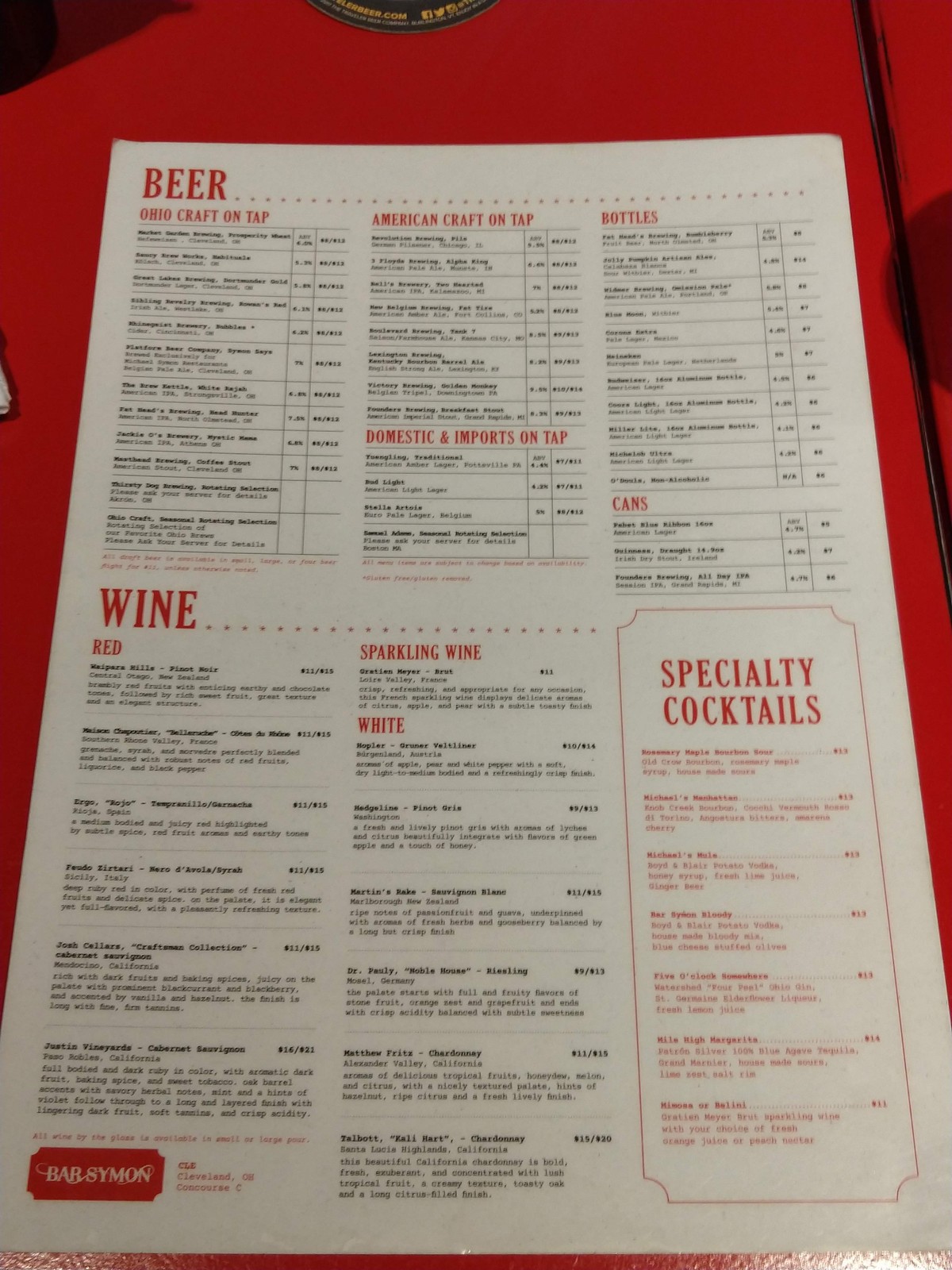 Bar Symon Cleveland Airport Review I One Mile At A Time