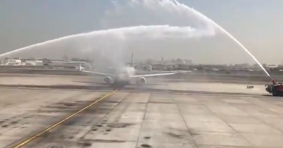 Video: Dubai Airport Water Salute Goes VERY Wrong | One Mile at a Time